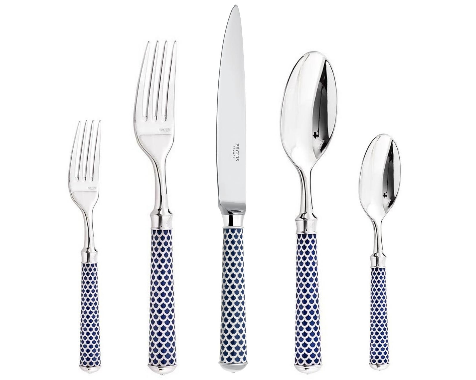 ERCUIS Arts decoratifs coupole navy blue cutlery - MDMAISON